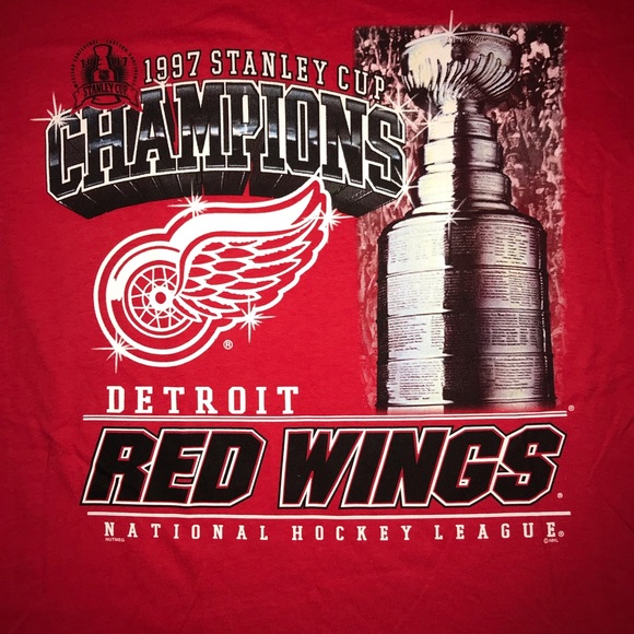 Lee | Shirts | Vintage 97 Red Wings Stanley Cup Tshirt Size M | Poshmark